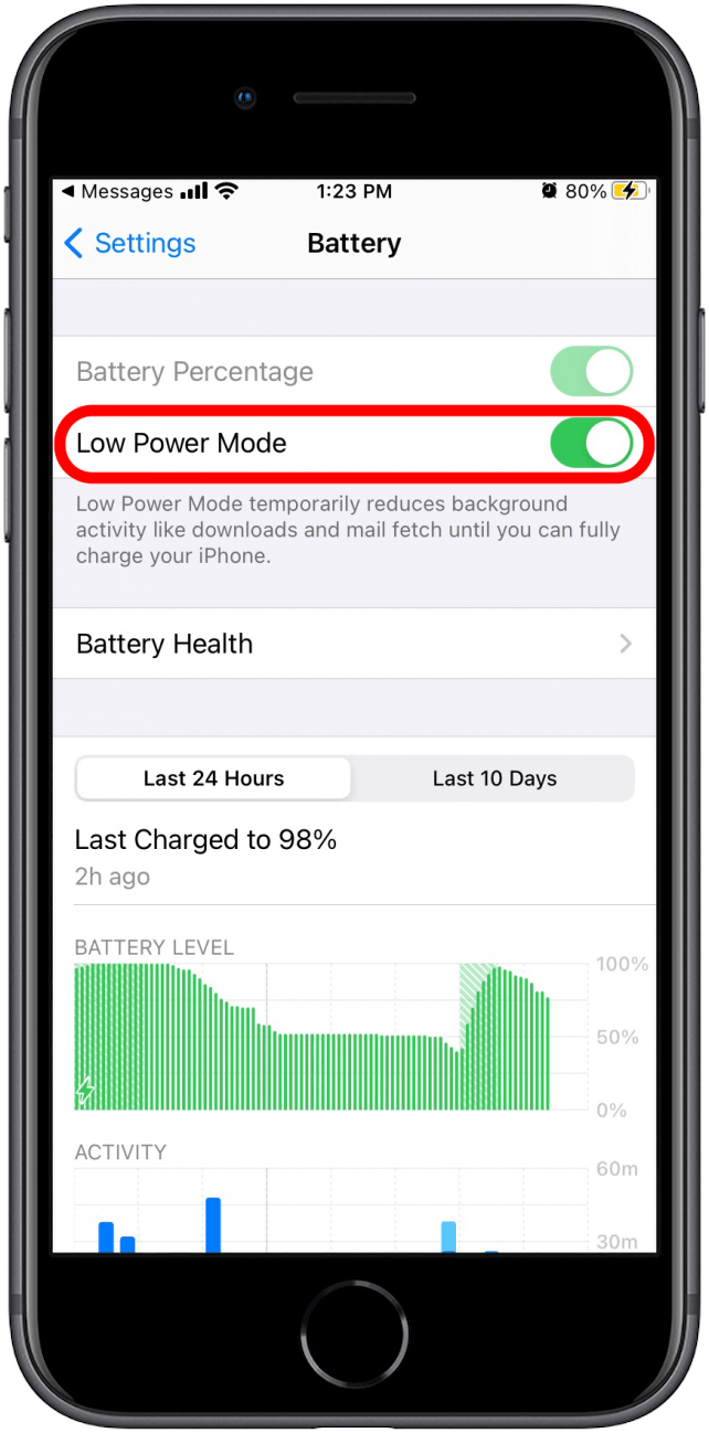 How to Re-enable Low Power Mode on an iPhone