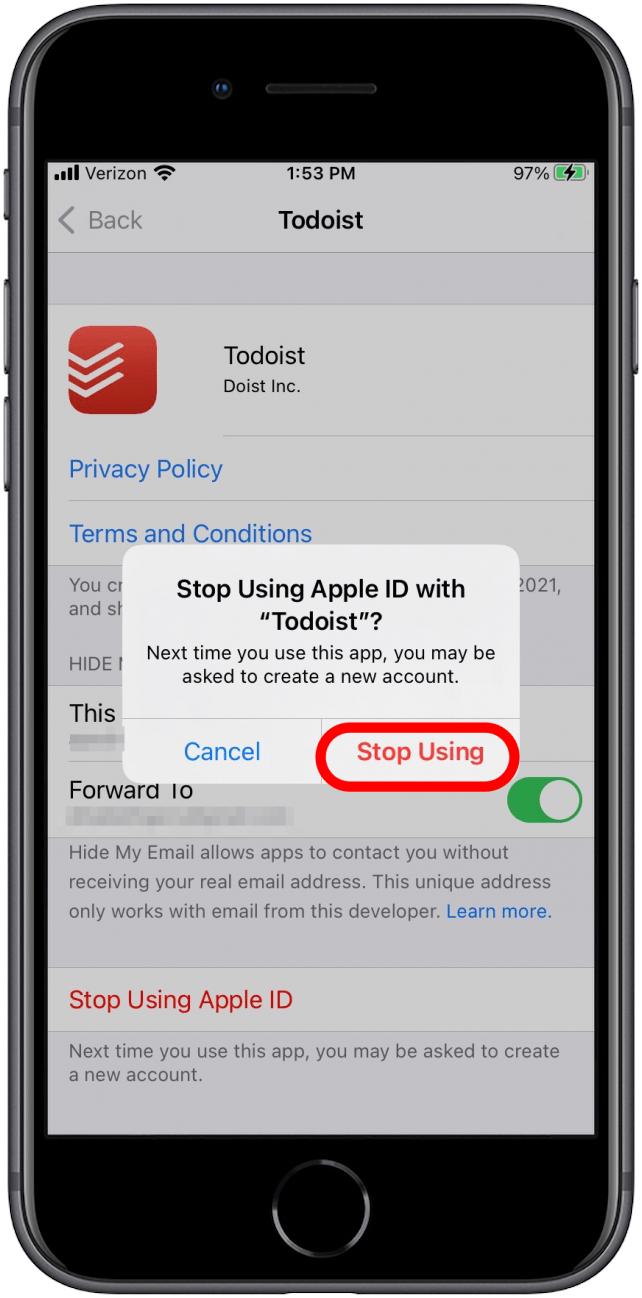 Change the Email Associated with Sign in with Apple