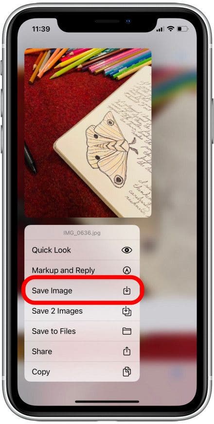 How to Save Photos from an iPhone Message or Email