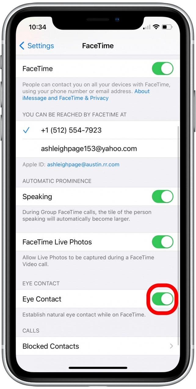 How to Enable & Disable FaceTime Eye Contact