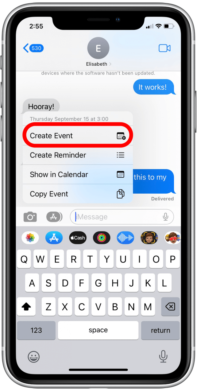 How to Add Event to iPhone Calendar from a Text Message