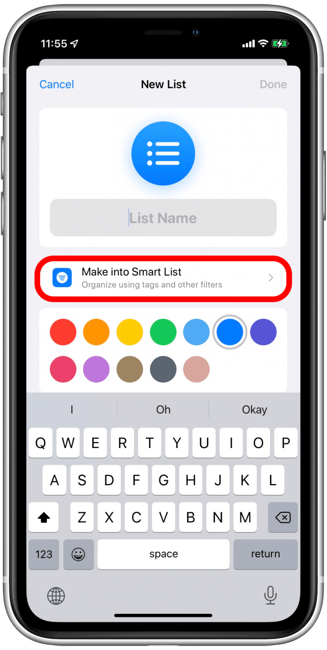 Create a Smart List in the Reminders App