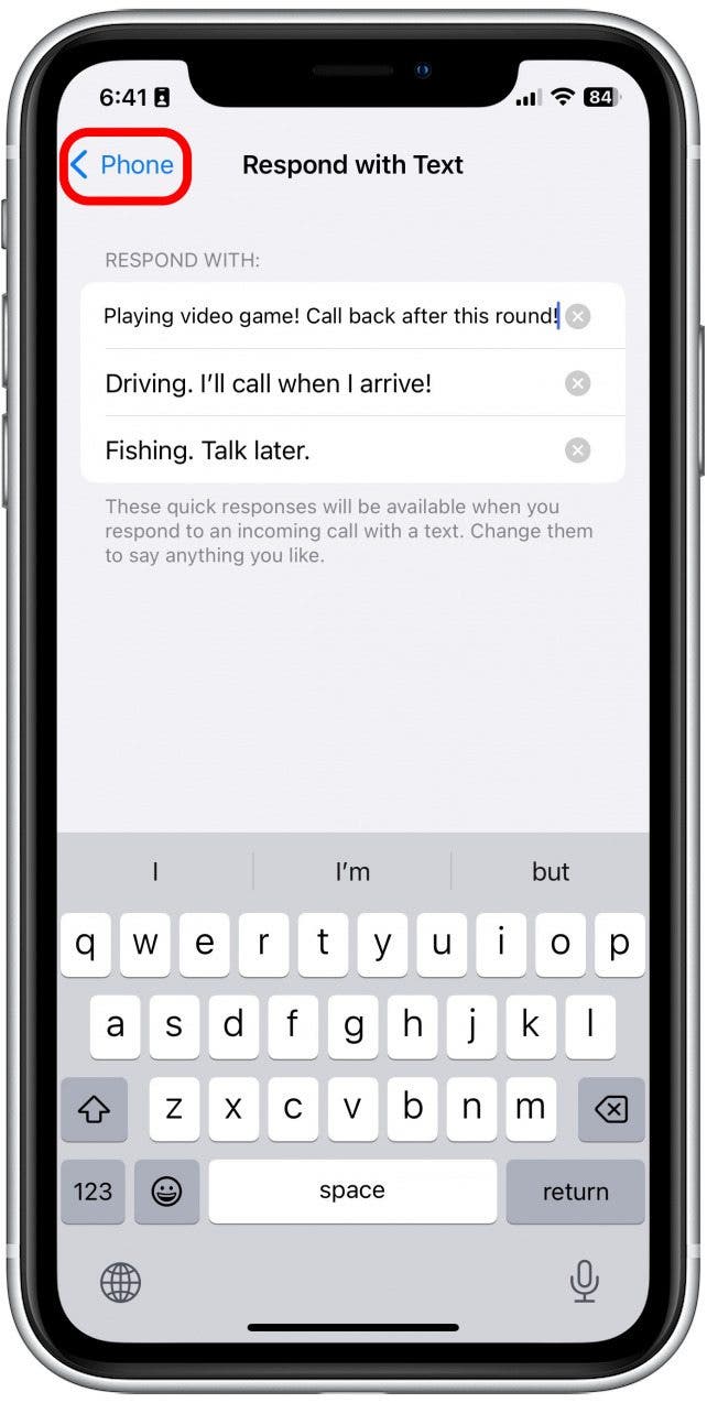 How to Create Custom Quick Responses to Respond to Phone Calls on ...