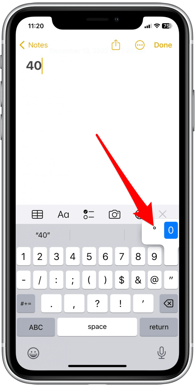 How to Type the Degree Symbol on iPhone & iPad