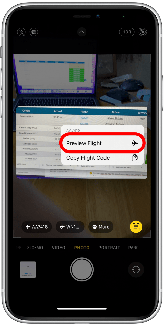 How to Use Live Text to Track Flights with Quick Actions