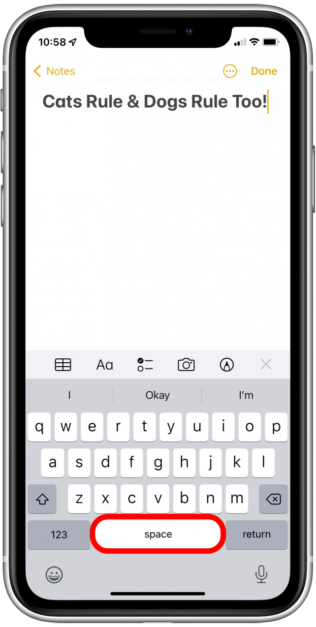 How to Use the Spacebar to Select & Edit Text on iPhone
