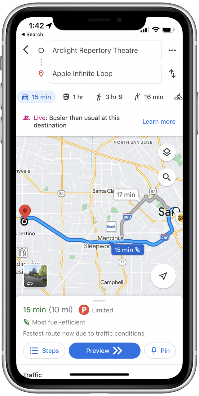 How to Disable Google Maps Fuel-Efficient Routes on iPhone | www ...