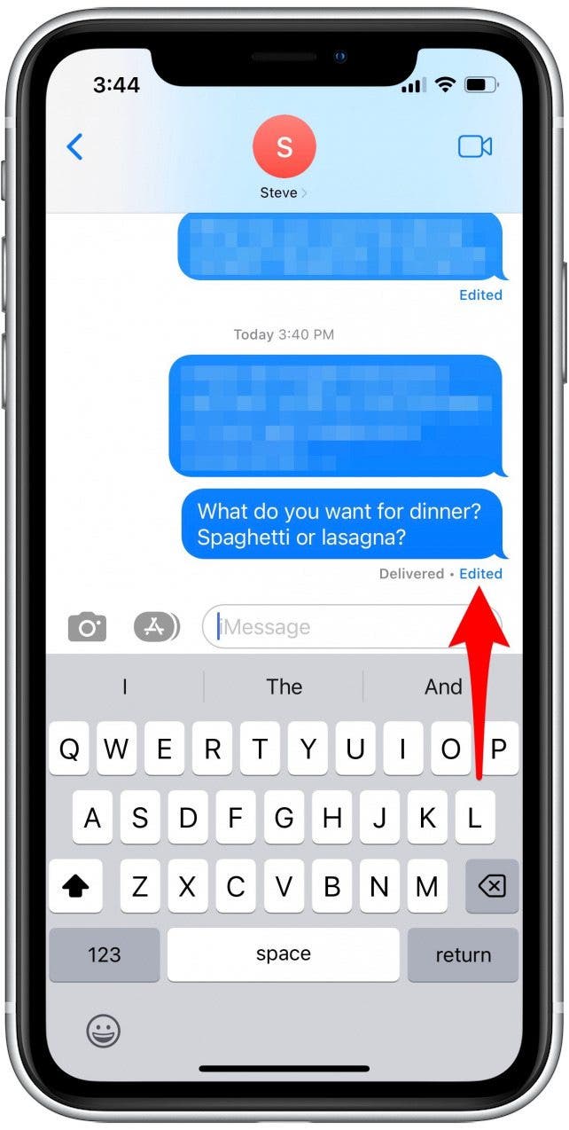 View the Edit History of an iPhone Text Message