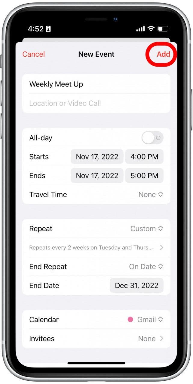 How to Add Recurring Events to iPhone Calendar