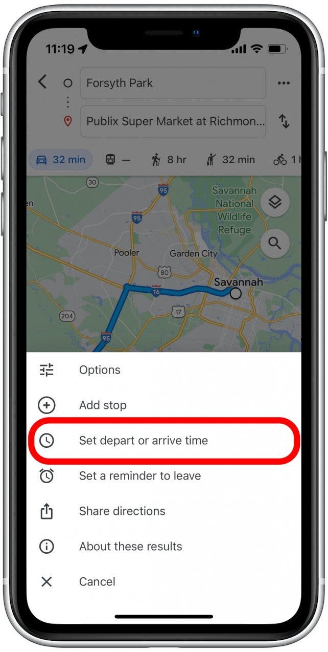 Google Maps Trip Planner: Set Departure & Arrival Times