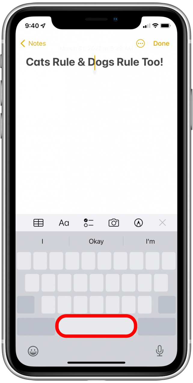 How to Use the Spacebar to Select & Edit Text on iPhone