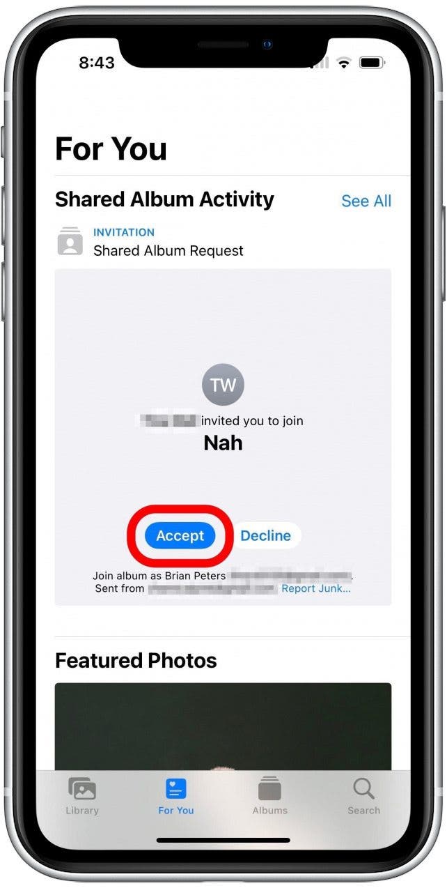 How to Accept a Shared Album Invite on iPhone