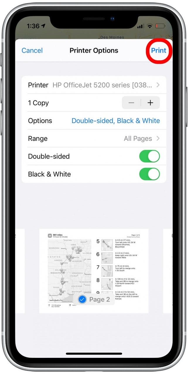 How to Print Apple Maps Directions from Your iPhone