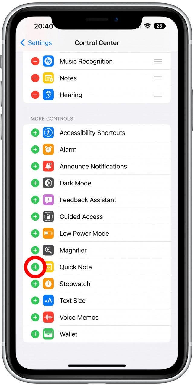 How to Add Quick Note to Your Control Center on iPhone (iOS 16)