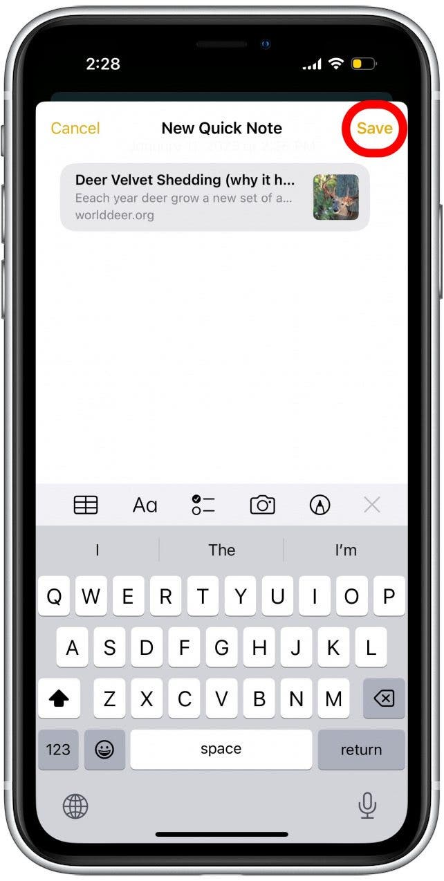 How to Add Quick Note Using Your iPhone's Share Sheet