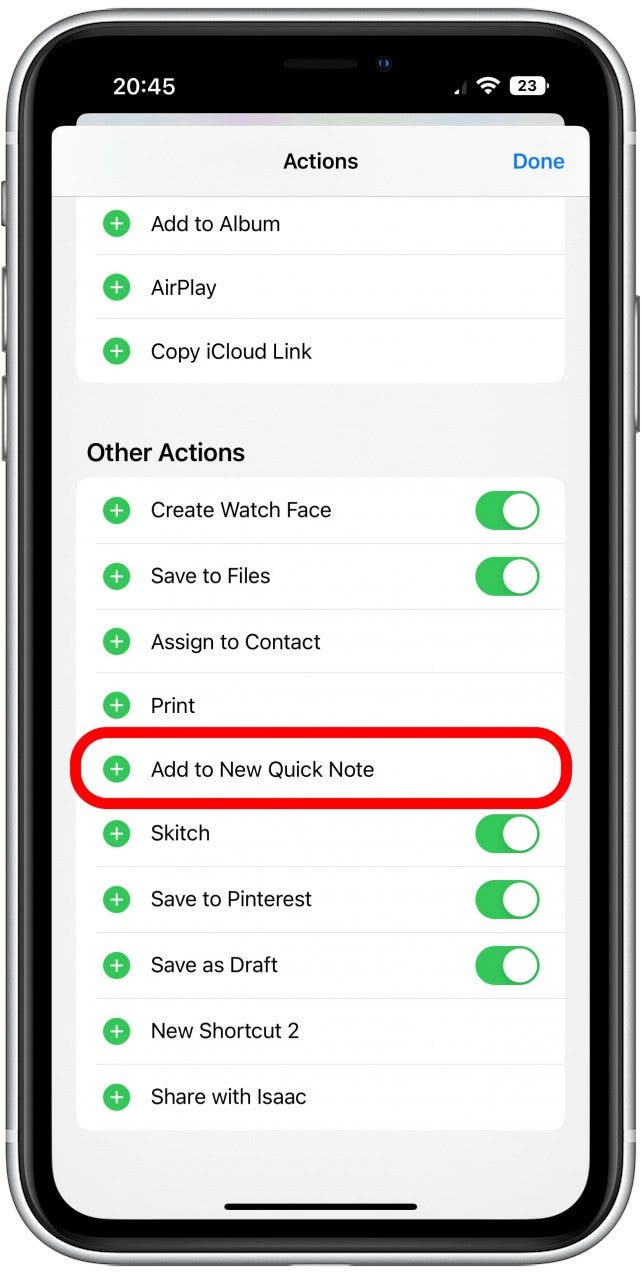 How to Add Quick Note Using Your iPhone's Share Sheet