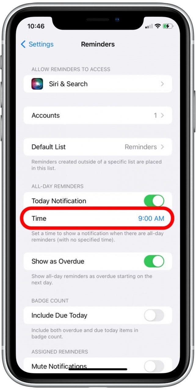 Change the Start Time of All-Day Reminders on iPhone | www.iphonelife.com