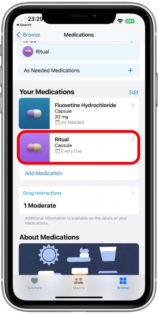 How to Set Reminders for Medications or Change Frequency