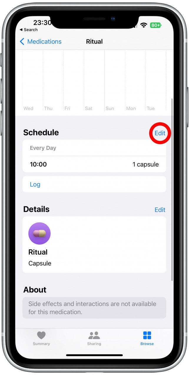 How to Set Reminders for Medications or Change Frequency
