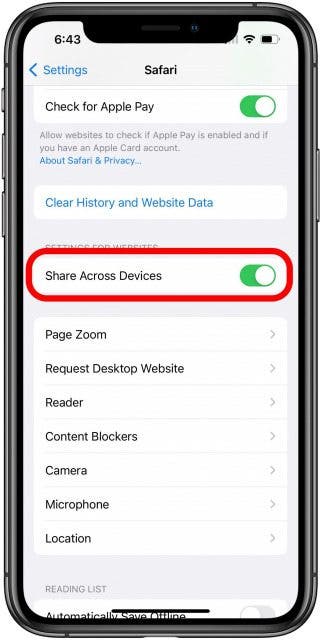 browser security settings iphone