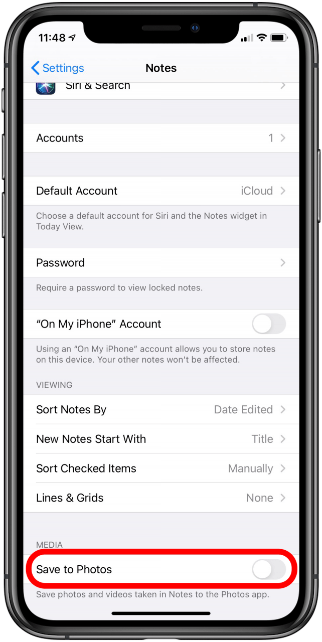 How to Automatically Save Pictures Taken in the iPhone Notes App to ...