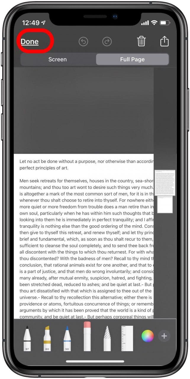 How to Screenshot (Screen Capture) a Full Page in the Notes App on an ...