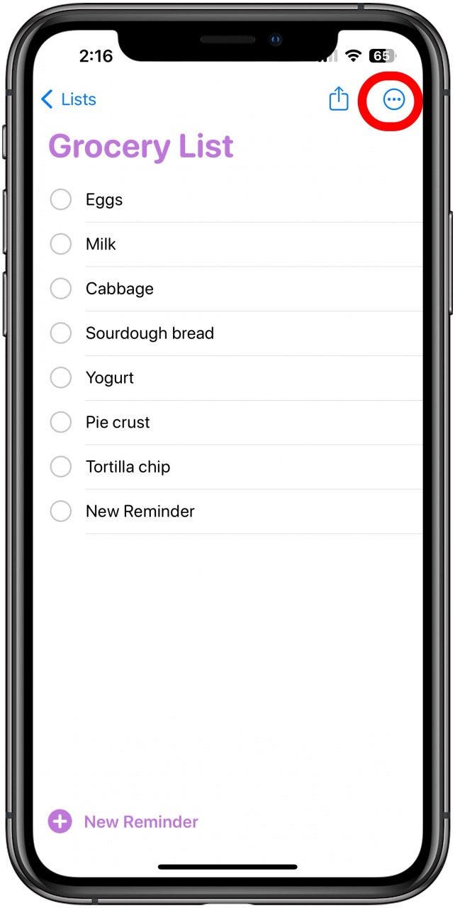 How to Automatically Sort Grocery Lists in Reminders