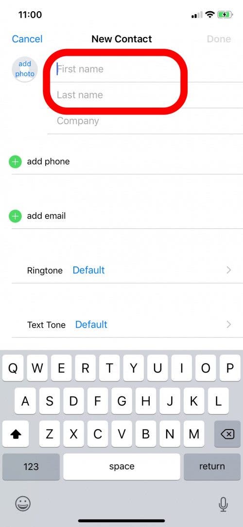 How to Add a Contact to the Contacts App on Your iPhone