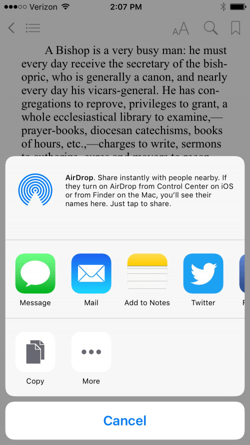 How to Share a Quote from iBooks on iPhone