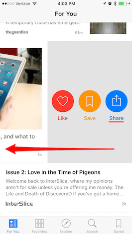 How to Share Articles from the News App