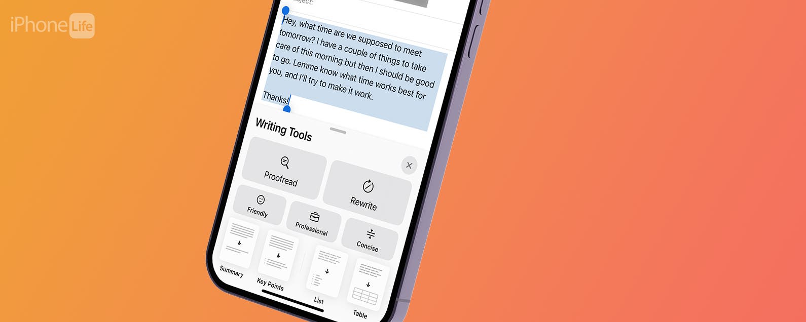 Use Apple Intelligence to Change the Tone of Your Writing